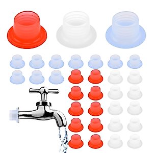 30pcs Faucet Leak-Proof Sealing Gasket, Triangle Valve Faucet Sealing Gasket Silicone Plug Leak Proof Bathroom, Faucet Washer Replaces for Garden Faucet Hose Water Pipe