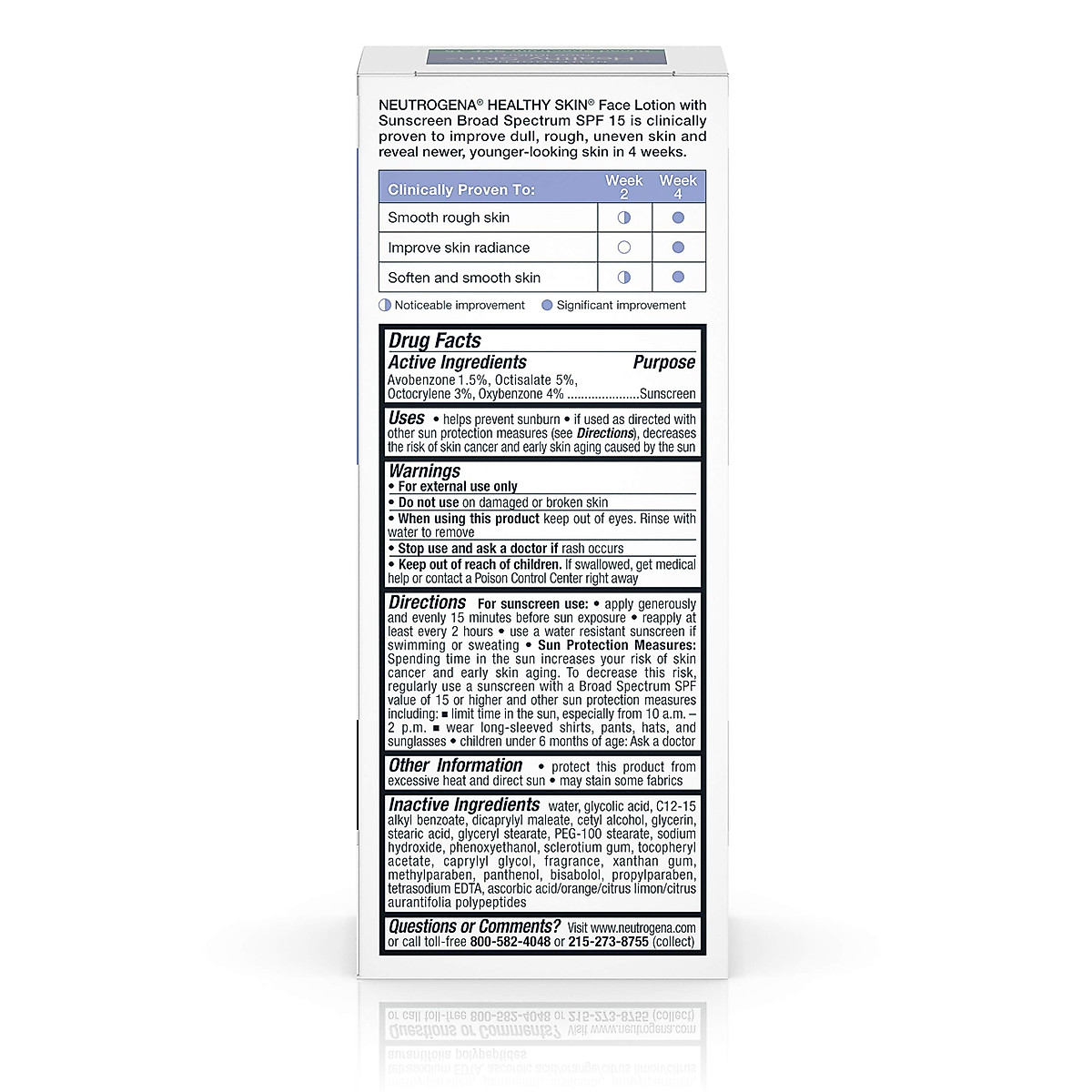 Neutrogena Healthy Skin Face Moisturizer Lotion with SPF 15 Sunscreen & Alpha-Hydroxy Acid, Anti-Wrinkle Treatment with Vitamins C, E & B5, Oil-Free & Alcohol-Free, 2.5 fl. oz
