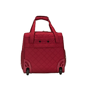 Rockland Melrose Upright Wheeled Underseater Carry-On Luggage, Red, 16-Inch