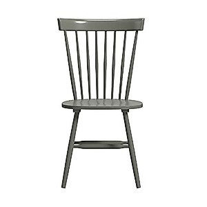Sauder New Grange Spindle Back Chair, L: 20.47" x W: 21.26" x H: 36.22", Pewter Green Finish
