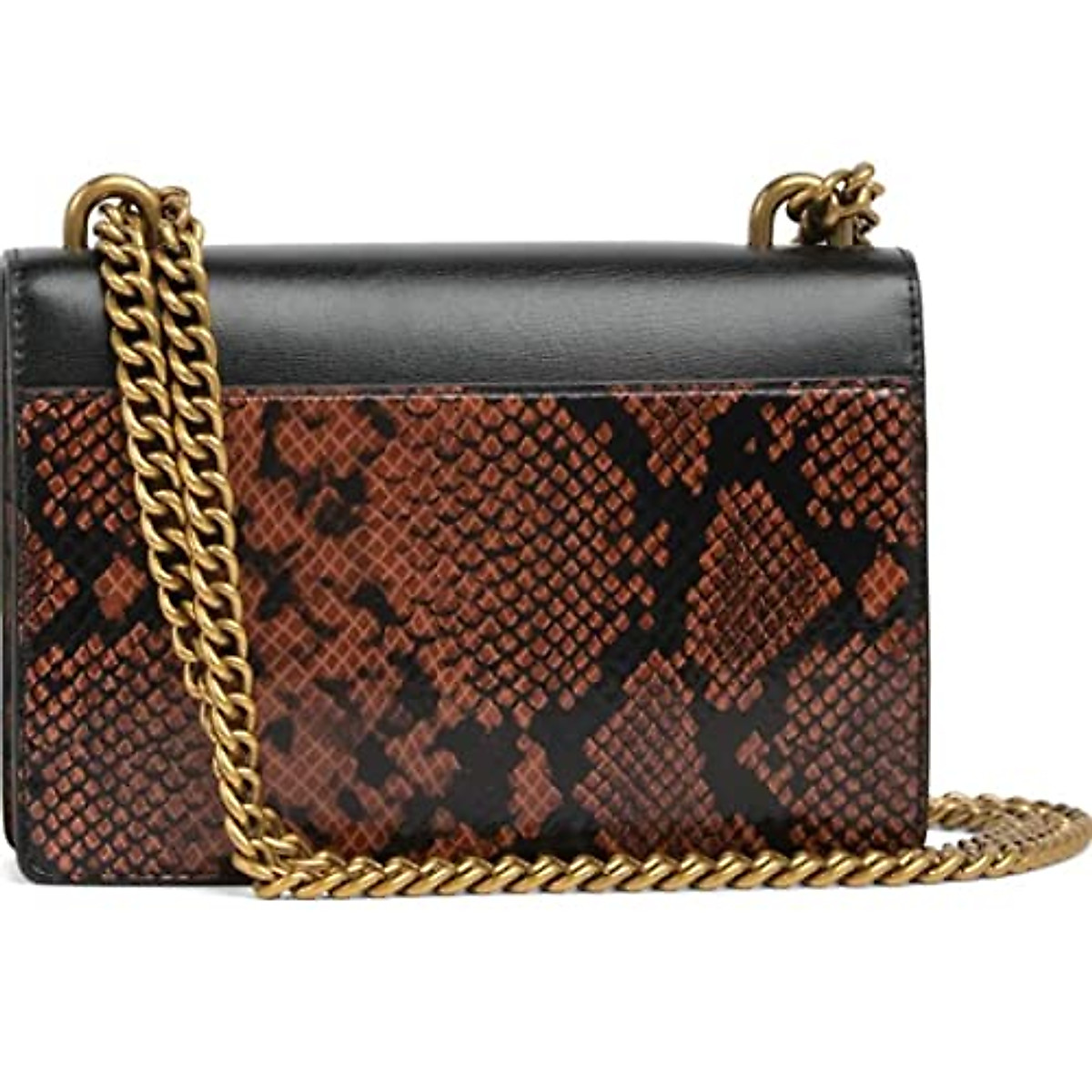 Kurt Geiger Women’s Shoreditch Snake Embossed Black Leather Small Crossbody Shoulder Bag