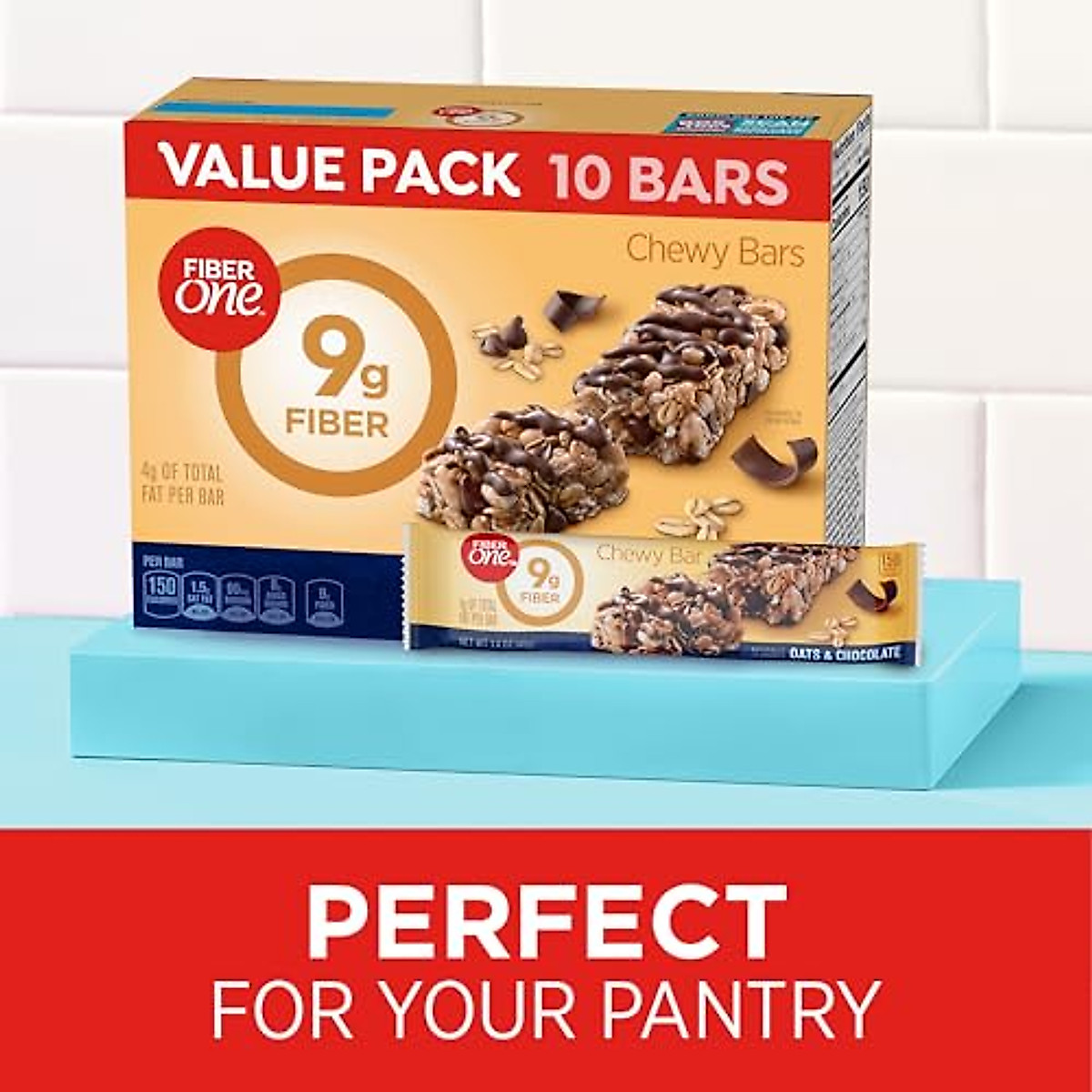 Fiber One Chewy Bars, Oats & Chocolate, Fiber Snacks, 14.1 oz, 10 ct