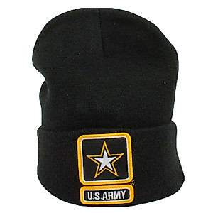 Army Veteran Navy US Military Beanie Cap Hat Skullies Cold Weather (U.S Army Star)