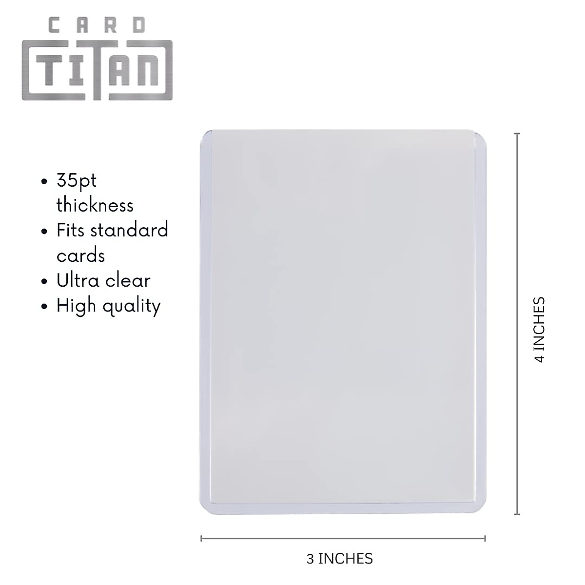CARD TITAN PRO 3" x 4" Standard 35pt Toploaders and Soft Sleeves - Premium Quality Ultra Clear Card Sleeves - Top Loaders for Cards and Penny Sleeves for Trading Cards - Baseball Card Sleeves (200ct)