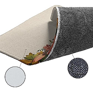 Harvest Pumpkin Round Area Rug 5ft,Washable Outdoor Indoor Carpet Runner Rug for Bedroom,Kitchen,Living Room,Office,Area+Rug Large Bath Door Desk Floor Mat Fall Thanksgiving Autumn Flower Leaves