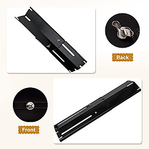 Criditpid Universal Adjustable Porcelain Steel Heat Plates, Heat Tent, Flavorizer Bar, Burner Cover, Flame Tamer for Brinkmann, Charbroil, Nexgrill, Backyard, Extend from 11.75 to 21 Inch, 5-Pack