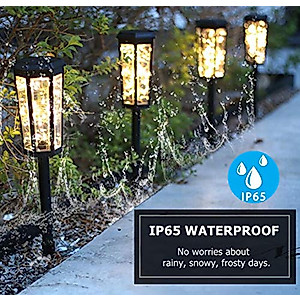 ZOVOTA 2 Pack 50 LEDs Outdoor Solar Pathway Lights, IP65 Waterproof 3-in-1 Solar Landscape Lights Hanging Lantern Table Lantern, LED Decorative Lights for Yard, Patio, Garden, Lawn and Tabletop