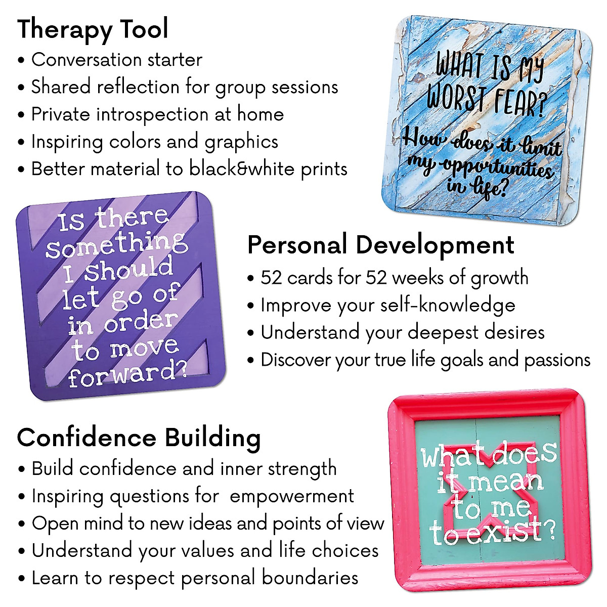 Sunny Present Empowering Questions Cards - 52 Self Care Cards for Mindfulness & Meditation, Writing, or Any Other Process You Choose - The Original Deck