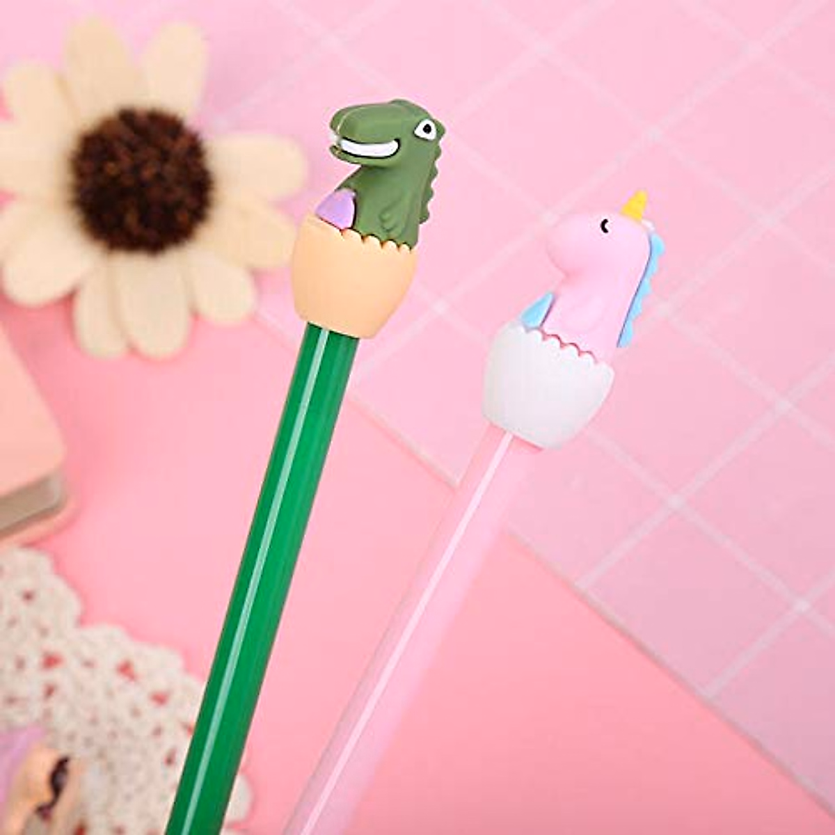 24 pack Black Erasable Pens Kiddie Kawaii Cute Cartoon Gel Ink Pens Assorted Style Writing Pens for Birthday Present School Prize Student Gift Fun Girl Pens (erasable black)