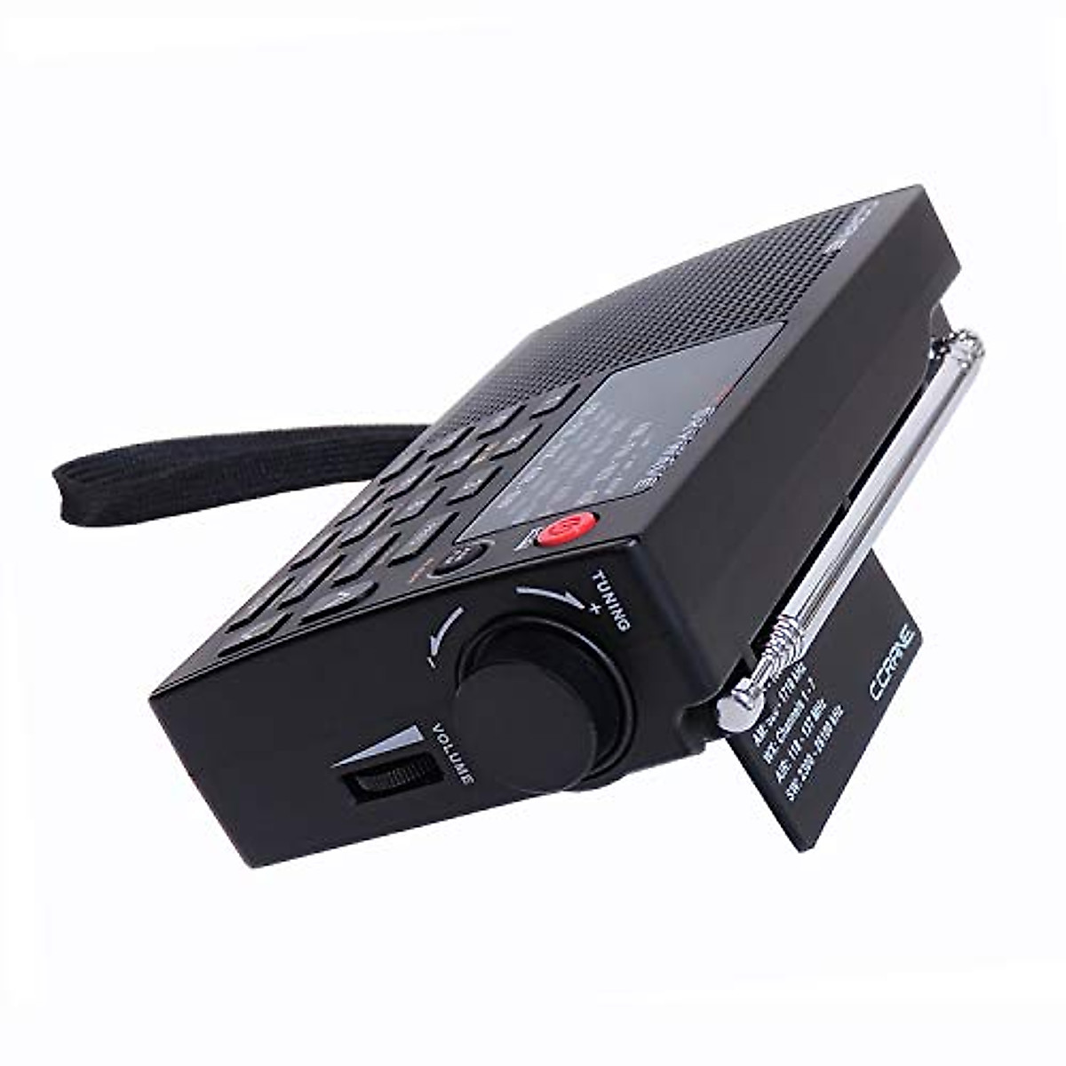 C Crane CC Skywave AM, FM, Shortwave, Weather and Airband Portable Travel Radio with Clock and Alarm