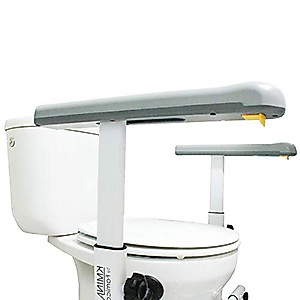 KMINA - Toilet Safety Rails for Elderly (330 lbs), Handicap Toilet Seat with Handles, Adjustable Height and Width Toilet Rails for Seniors, Heavy Duty Toilet Safety Frame with Arms, Easy Installation