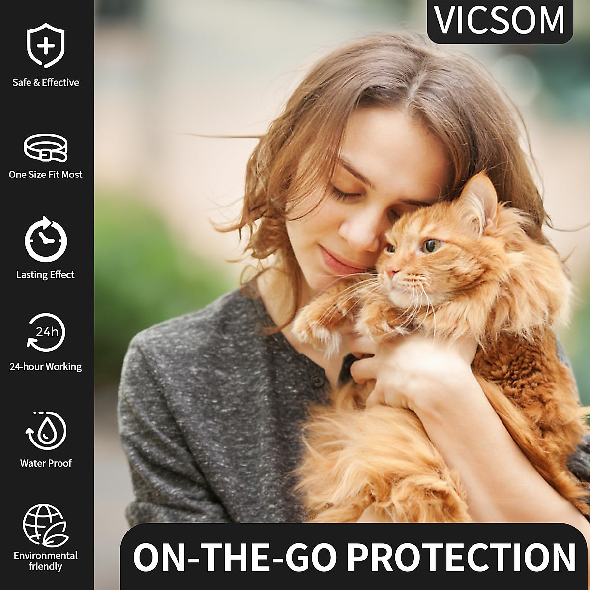 4 Pack Flea Collar for Cats, Cat Flea and Tick Collar 32 Months Cat Flea and Tick Treatment Collar, Waterproof Adjustable Cats Kitten Flea Collar, Tick and Flea Prevention Collar for Cat, Black Grey