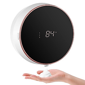 Monstake Automatic Soap Dispenser Touchless Auto Foaming Hands Free Wall Mount Foam Hand Soap Dispenser Electric Plastic Modern Rechargeable Smart Dish Soap Dispenser for Bathroom Kitchen White