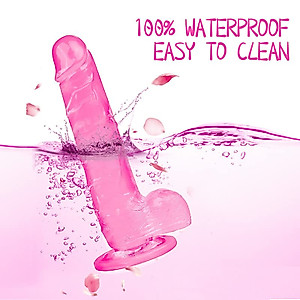 Dildo, Pink Dildo, Sexy Toys, Adult Toys, 8.5" Ultra Soft Lifelike Silicone Big Thick Dildo for Women with Strong Suction Cup G Spot Stimulator Adult Anal Toy Toys for Women or Beginer Sexual,Pink