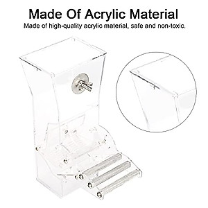 Bird Cage Automatic Feeder,Acrylic High Capacity Bird Food Dispenser Parrot Feeder Cage Accessories for Parakeet Canary Cockatiel Finch