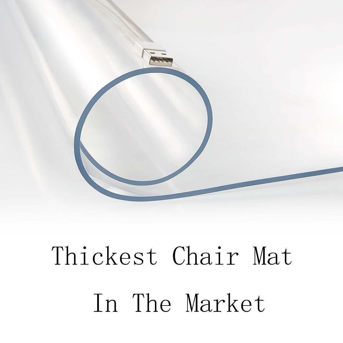 2Pack Thickest Chair Mat for Hardwood Floor - 1/8" Thick 47" X 35" Crystal Clear Chair Mat for Hard Floor, Can't be Used on Carpet Floor