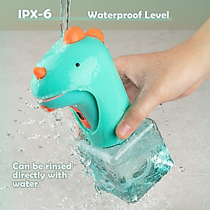 Seawah Automatic Soap Dispenser,Foaming Touchless Soap Dispenser for Kids,IPX6 Waterproof Cute Dinosaur Foam Smart Hand Soap Dispenser for Bathroom,Fun Gifts for Kids(8.7oz)