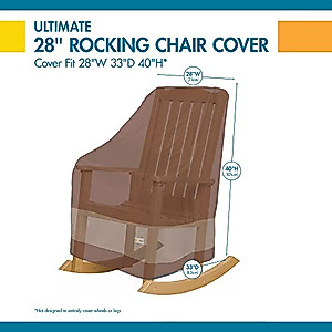 Duck Covers Ultimate Waterproof 28 Inch Rocking Chair Cover, Outdoor Chair Covers, Mocha Cappuccino