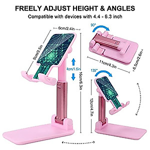 Tree with Sacred Geometry Symbols Cell Phone Stand for Desk Foldable Phone Holder Height Angle Adjustable Sturdy Stand Pink-Style