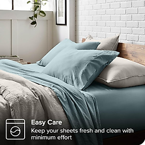 Bare Home Washed Full Sheet Set - Premium 1800 Ultra-Soft Microfiber Bed Sheets - Double Brushed - Hypoallergenic - Stain Resistant (Full, Washed Slate)