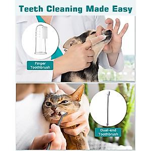 Petbank Dog Teeth Cleaning Kit 12-in-1, Pet Ultrasonic Canine Plaque Remover for Teeth with LED Light, 5 Cleaning Mode, USB Charge Dog Toothbrush Tool with Dental Tools Scaler Scraper