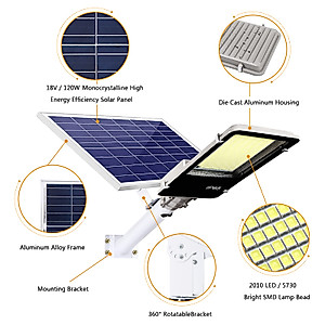 XLB-TYNFD Solar Street Lights 5000W LED Solar Powered Street Light Commercial Outdoor Street Light Dusk to Dawn Solar Light with Remote Control IP67 Waterproof Super Bright Solar Flood Light