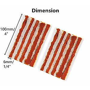 Chrov 100pcs Tire Plugs, Rubber Tire Repair Plugs for Tubeless Off-Road Tires Car, ATV, UTV, Wheelbarrow(4"/8") (4" x1/4", Brown)