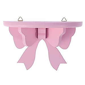 Cabilock Floating Shelves Semi Circle Ledge Wood Shelves Wall Mounted Storage Shelves Display Stand Racks for Book Collectibles Nursery Room