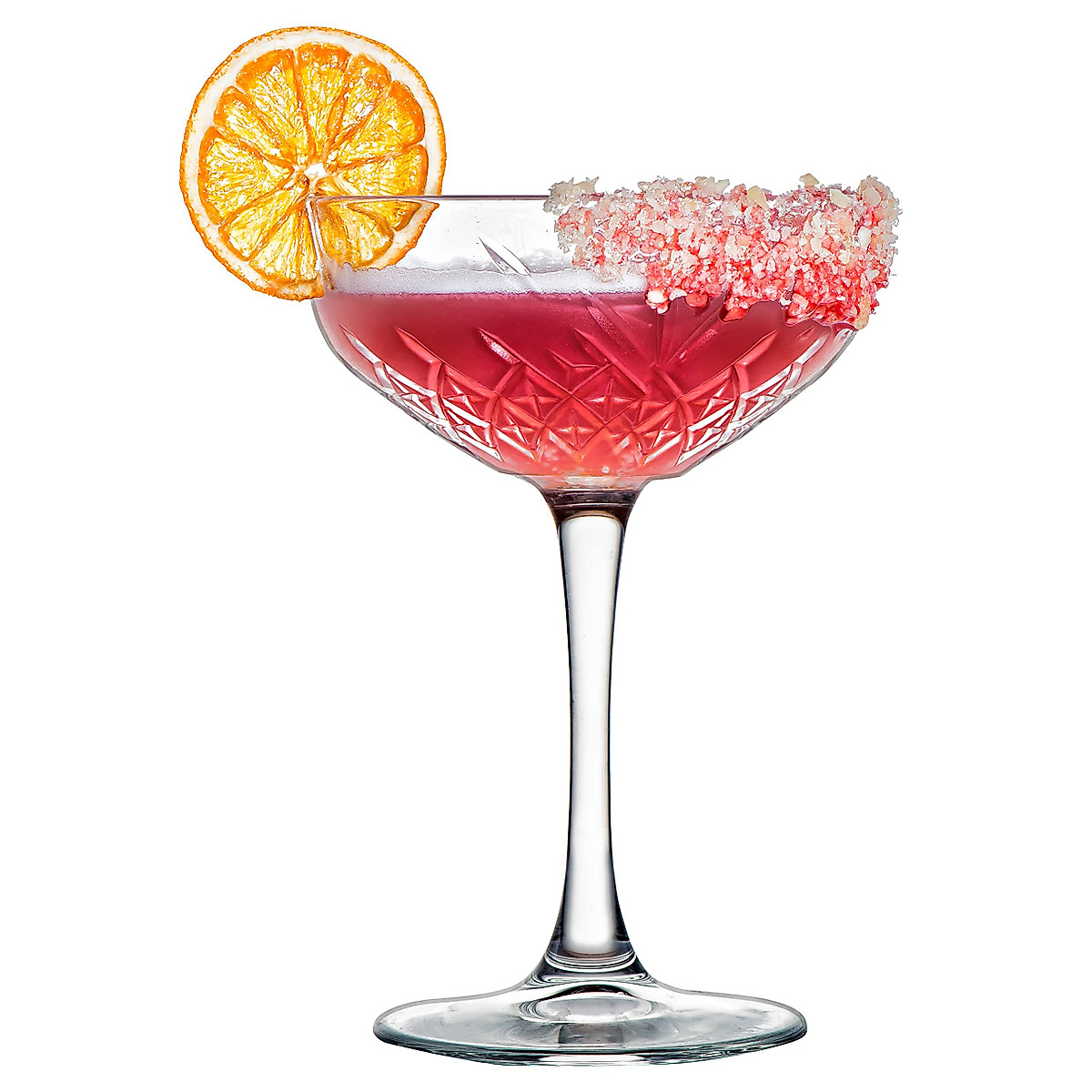 Pasabahce Coupe Cocktail Glasses Set Of 4 - Exclusive Martini, Margarita Glasses - Timeless Champagne Coupe Glasses - Crystal Design - 8.6 oz Long Stem Glassware