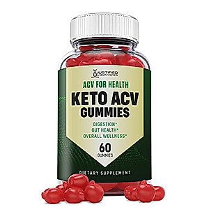 Justified Laboratories ACV for Heath Keto ACV Gummies 1000MG with Pomegranate Juice Beet Root B12 60 Gummys