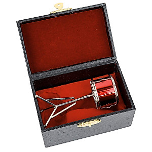 Seawoo Miniature Snare Drum with Case Mini Percussion Musical Instrument Mini Snare Drum Miniature Dollhouse Model Christmas Ornament and Gift (Snare Drum)