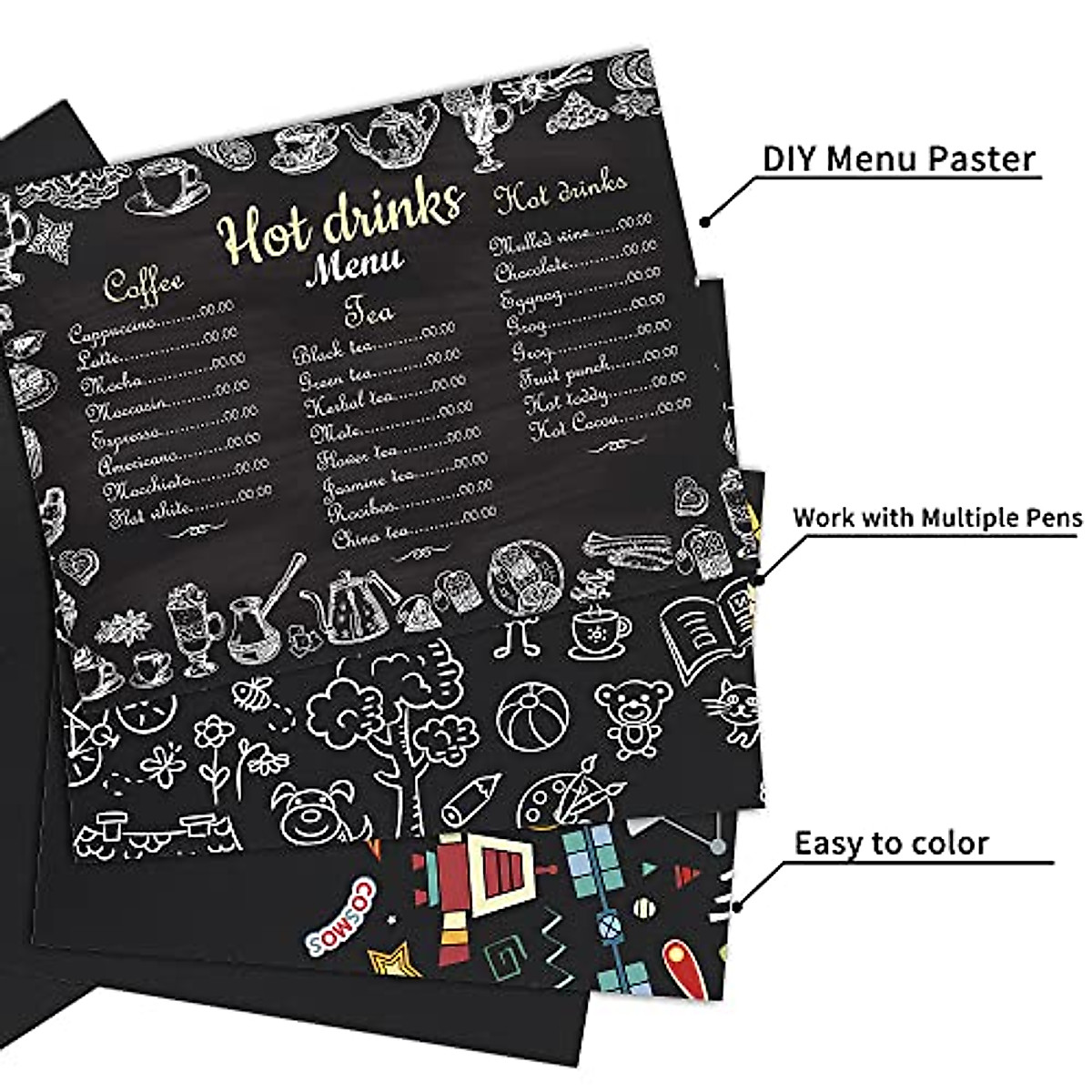 Black Cardstock - 8.5'' x 11'' 85lb Cover Card Stock Heavyweight Paper Perfect for Scrapbooking, Crafts, Business Cards 25 Sheets 250g UAP13BK