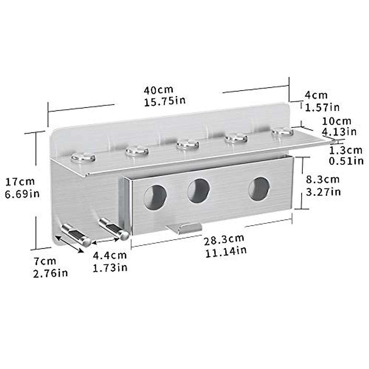 Floatant 2in1 Wall Mounted Stand Hair Dryer Holder for Dyson Supersonic Hair Dryer, for Dyson Airwrap Styler Organizer Storage Shelf Fits Curler Diffuser for Bathroom Bedroom Hair Salon Barbershop…