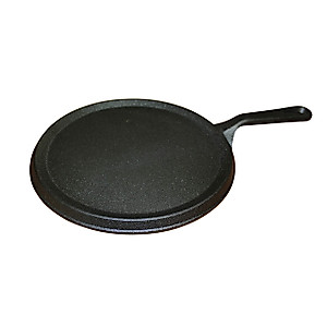 IMUSA USA Preseasoned Cast Iron Comal 9.5-Inch, Black