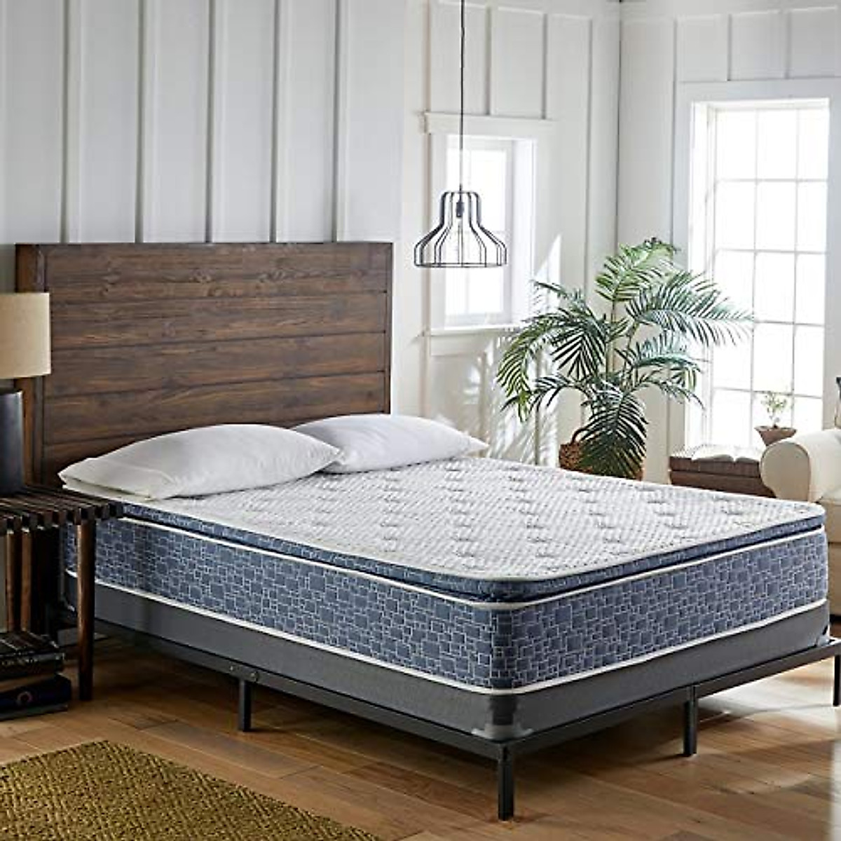 10 Inch Pillow Top Hybrid Mattress, Gel Memory Foam and Innersping Support, Plush Feel, Queen