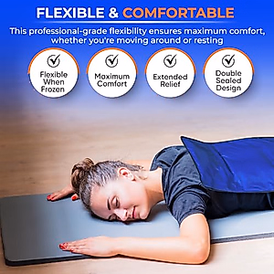 Rester's Choice Extra-Large Gel Ice Pack (13" x 22") - Reusable, Flexible, Durable - Ideal for Back, Shoulder, Knee (Blue, 1 Pack, X-Large)