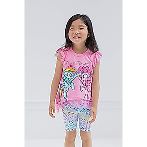 My Little Pony Little Girls Ruffled Sleeves T-Shirt Bike Shorts Set 6
