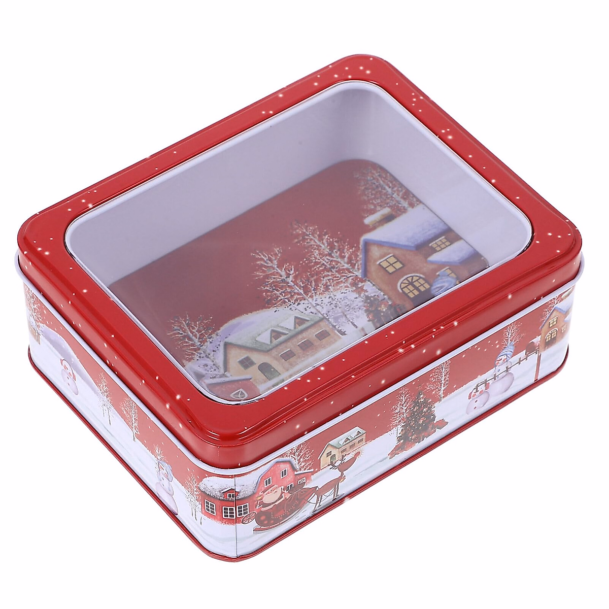 Alipis Christmas Cookie Tins Jar with Lid Christmas Food Tin Box Santa Claus Candy Tin Containers for Storing Treat Chocolate Christmas Wrapping Party Favor Supplies