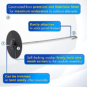 MAPORCH 30PCS Solar Panel Guard Clips, Critter Guard Fastener Clips for Attaching Galvanized Welded Wire Mesh to Solar Panels, Premium Aluminum Fastener Clips Firmly Hold Critter Mesh Securing Needs