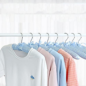 Satin Padded Hangers Sweaters Hangers: Foam Fabric Coat Clothing Hangers No Bump for Adult Wedding Bridesmaid 5Pcs Random Color