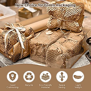 MUNBYN Honeycomb Packing Paper, 15 inches x 120 feet Eco Friendly and Recyclable Cushion Material, Moving Shipping Supplies with 16 Fragile Sticker Lables and 100 Feet Jute Wine(Brown)