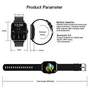 ANDFZ Smart Watch (Answer/Make Call), Smartwatch Fitness Tracker for Android and iOS Phones with Heart Rate Sleep Tracking, Text, Call, Sport Modes, Blood Pressure,Fitness Watch for Women Men