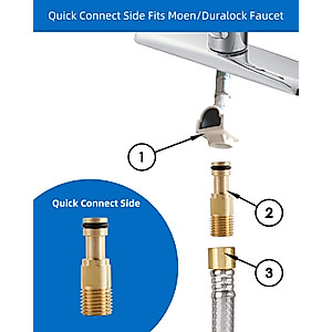 Kitchen Sink Side Sprayer with Quick Side Connector Compatible with Moen Faucet Sprayer Replacement, Kitchen Sink Faucet Sprayer Attachment with Water Hose/Holder, Brushed Nickel Finish