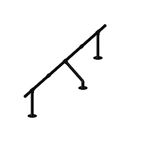 STARKOO Industrial Pipe Clothes Rack, 79inch Wall Mounted Garment Clothing Bar, Closet Storage,Hanging Rod,Heavy Duty Black Steel Iron for Laundry Room