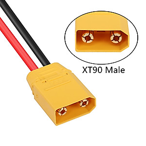 PNGKNYOCN 45A Connector to XT90 Short Cable,12AWG XT90 Male Plug to Solar Panel Connector Conversion Cable for Portable Power Station,Solar Panel（0.3M）