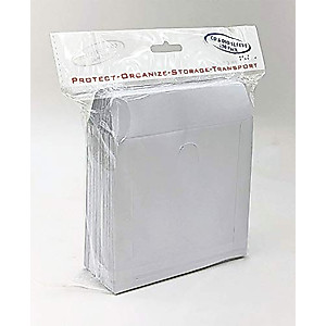 BestDuplicator White Cd/DVD Paper Media Sleeves Envelopes with Flap and Clear Window (Pack of 100)