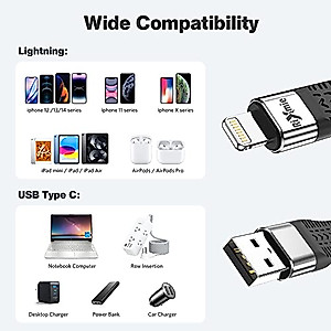 Rixmie Short USB A to Lightning Cable, [MFi Certified-13.5cm] 30W Fast Charging for 14 Pro/14/13/13 Pro/12 Pro Max/12/11/11 Pro/X/XS, AirPods, iPad Pro Air Mini, MacBook (Not Work with DAC)- Black