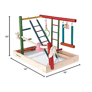 Penn-Plax Bird Life Wooden Playpen – Perfect for Cockatiels and Conures – Large