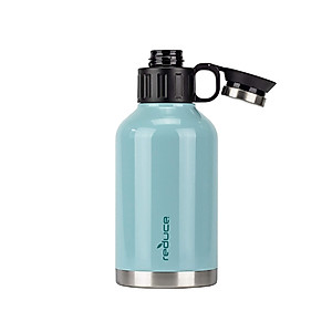 Reduce Insulated Growler, 64 oz - Up to 60 Hours Cold - Vacuum Insulated, Large Capacity for Any Adventure - Dual Opening Leak-Proof Lid, Doubles as a Cup - Eucalyptus, Opaque Gloss