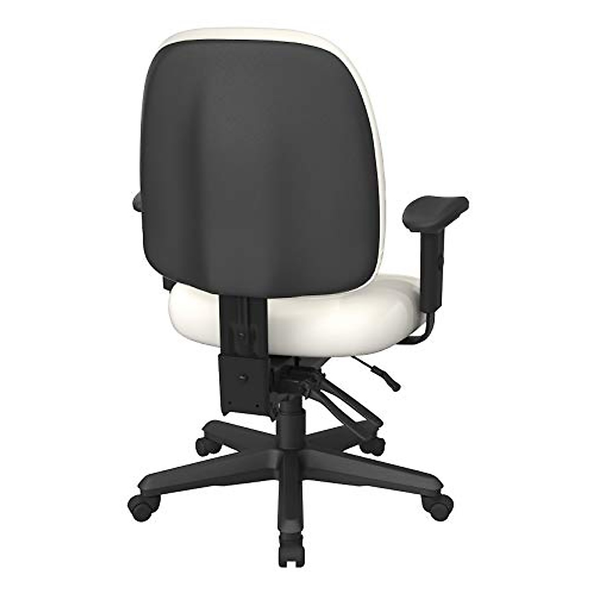 Office Star Ergonomic Mid Back Office Desk Chair with Adjustable Height, Tilt, and Padded Arm Rests, Dillon Snow Fabric